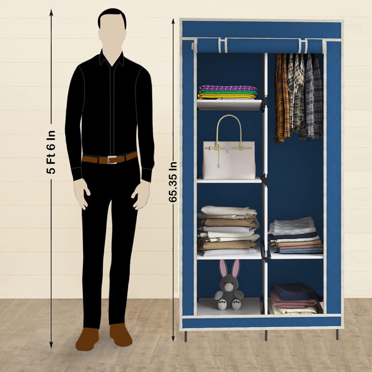 Foldable Canvas Storage Wardrobe